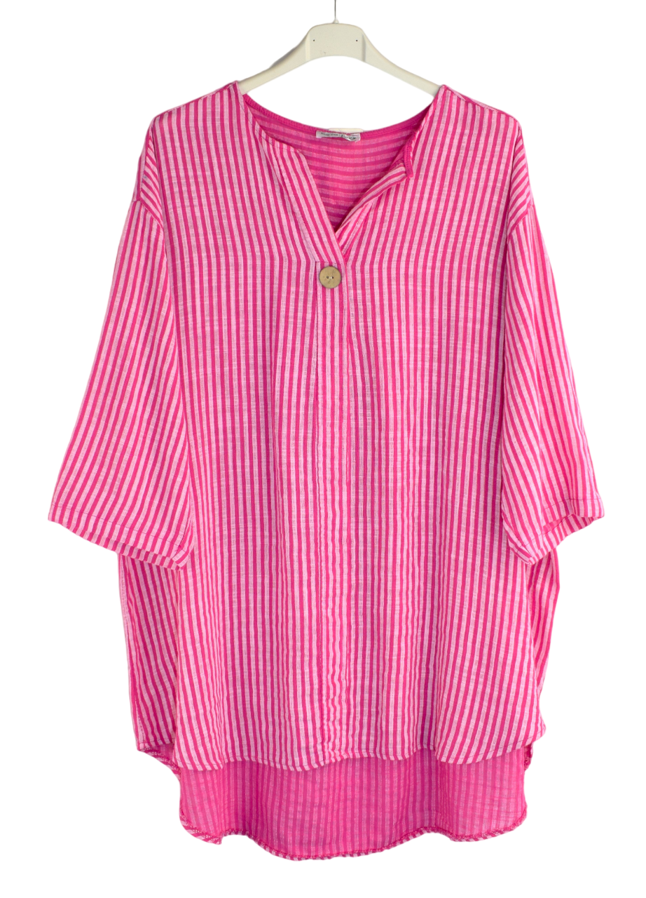 Cotton Linen Blend Summer Striped Top Lightweight Women's Oversized Co ...
