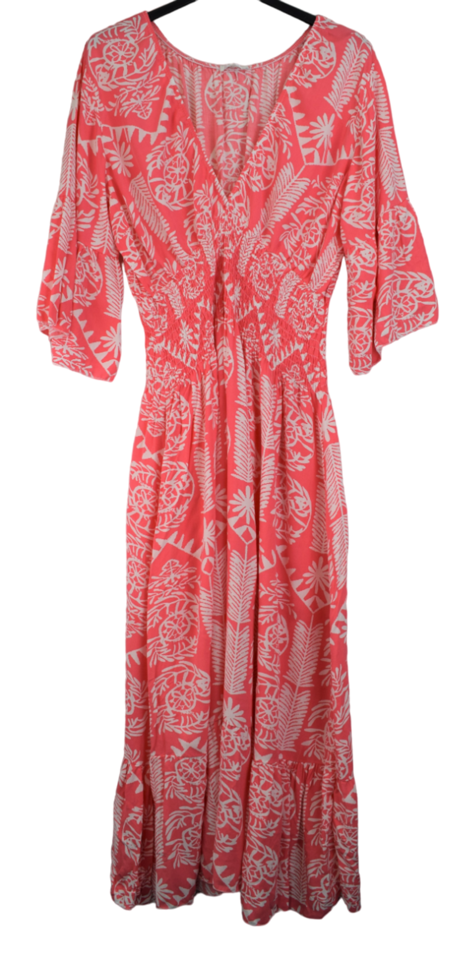 Ladies Italian Lagenlook Quirky Print Flare Sleeve Summer Maxi Dress ...